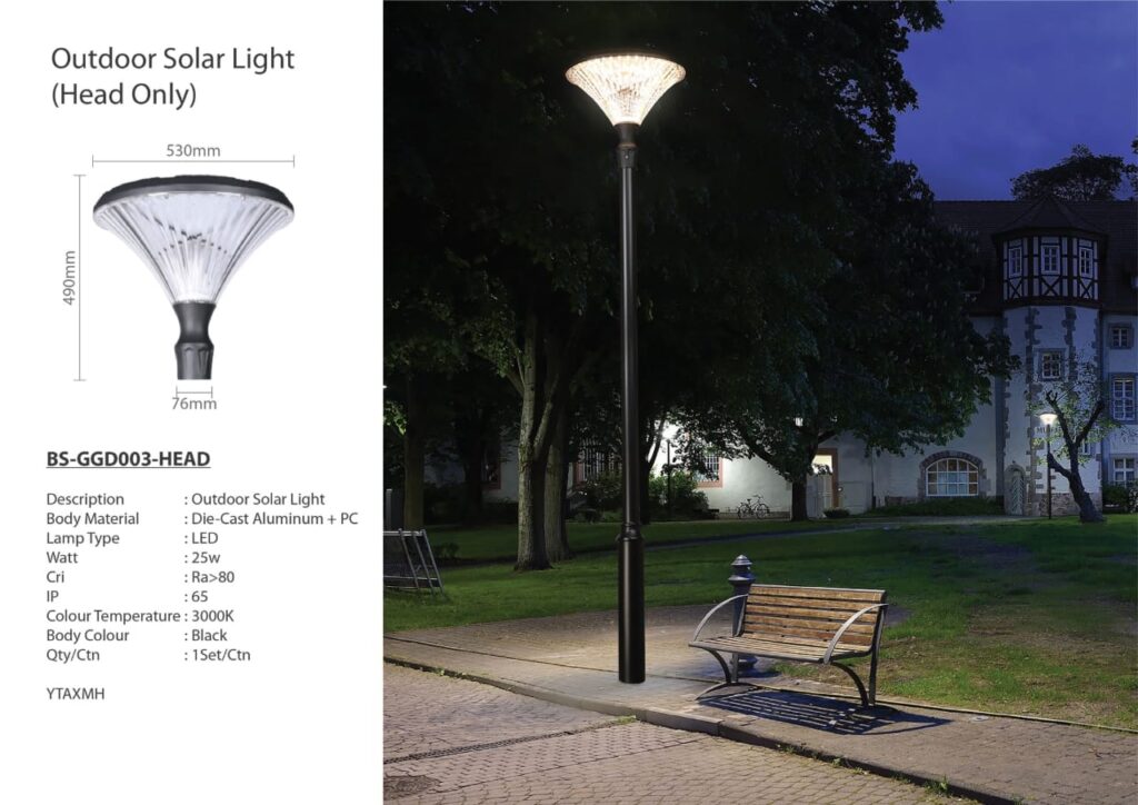 Solar Pole Light 25W - Glow & Sparkle Sdn Bhd
